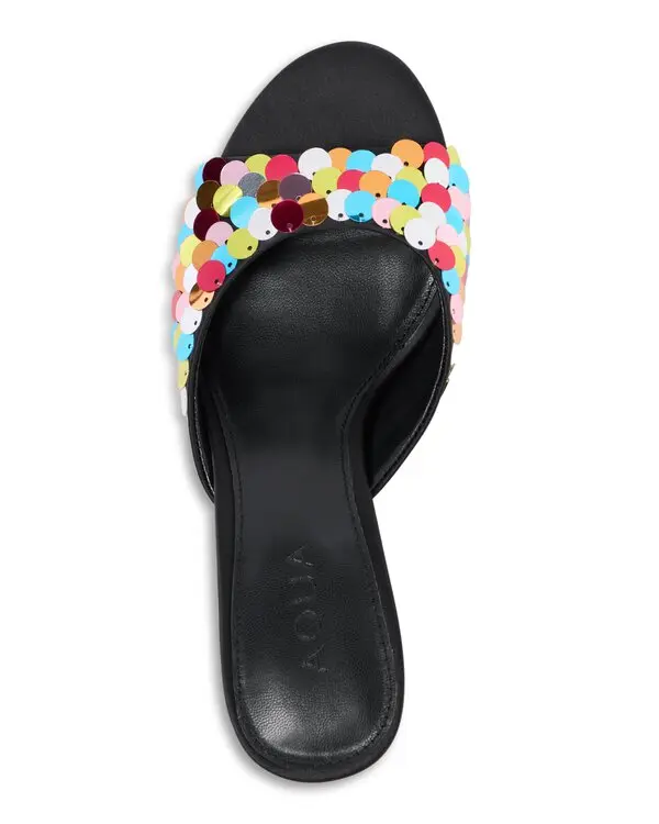 Aqua Shely Sequin Mules