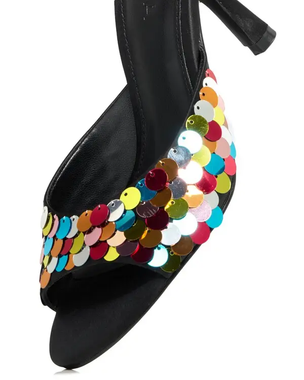 Aqua Shely Sequin Mules