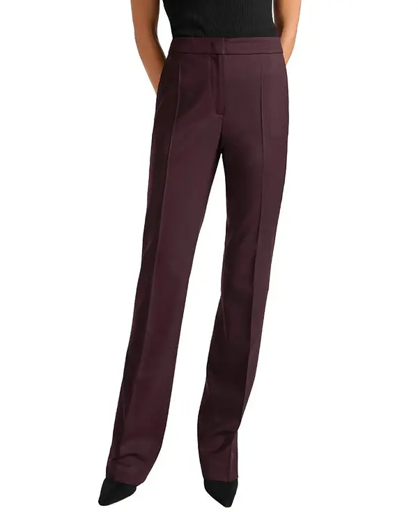 Santorelli Amara Virgin Wool Stretch Straight Leg Pants