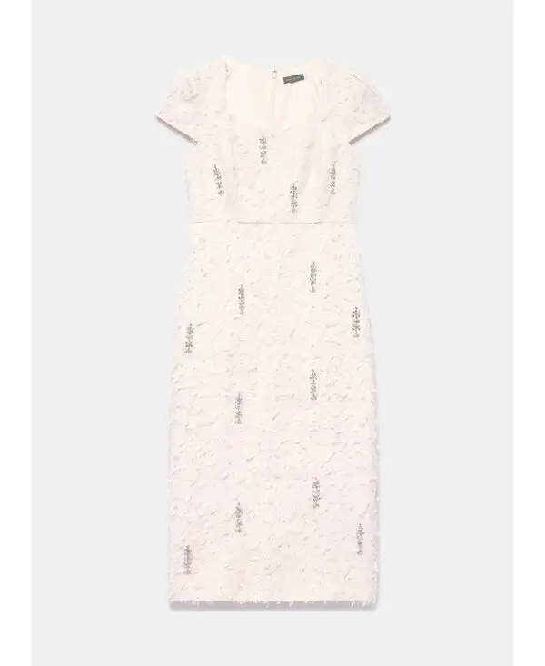 Mint Velvet Embellished Jacquard Midi Dress