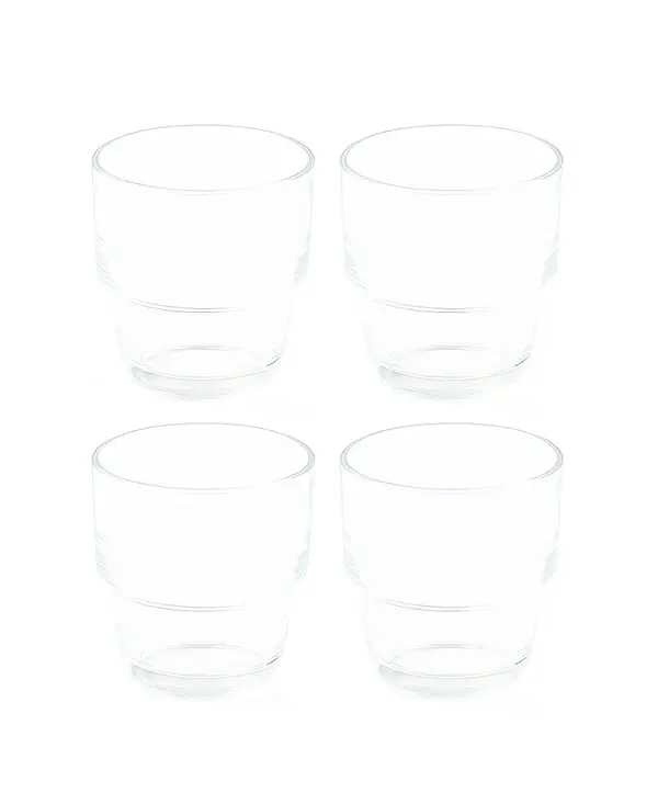 FLECK Stackable Glass Tumbler Set Of 4 - Clear