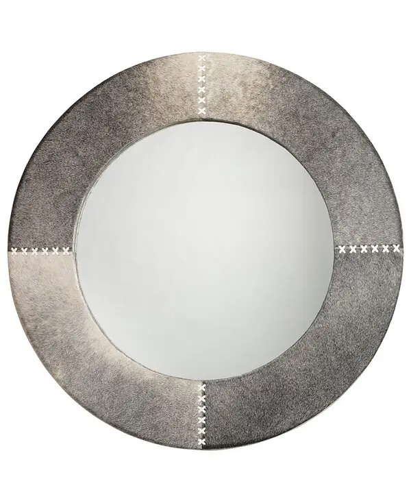 JAMIE YOUNG CO. Round Cross Stitch Mirror - Grey