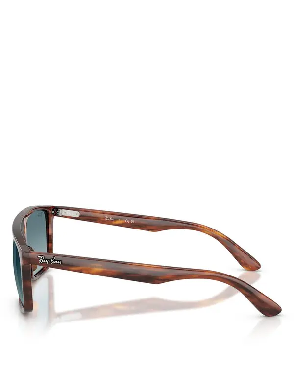 Ray-ban Square Frame Sunglasses - Striped Havana/blue Grey