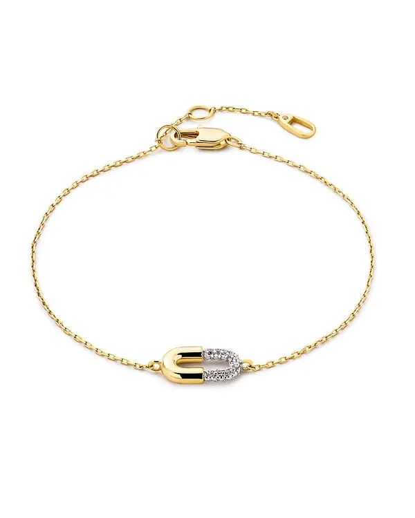 ANA LUISA Micropave Charm Blake Bracelet - Gold