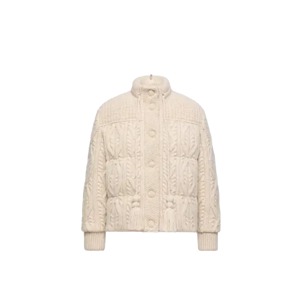 Moncler Melgven Wool Blend Short Down Jacket