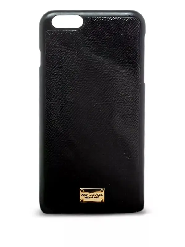 Dolce & Gabbana Leather Logo-plaque Iphone 7 And 8 Cover - Black