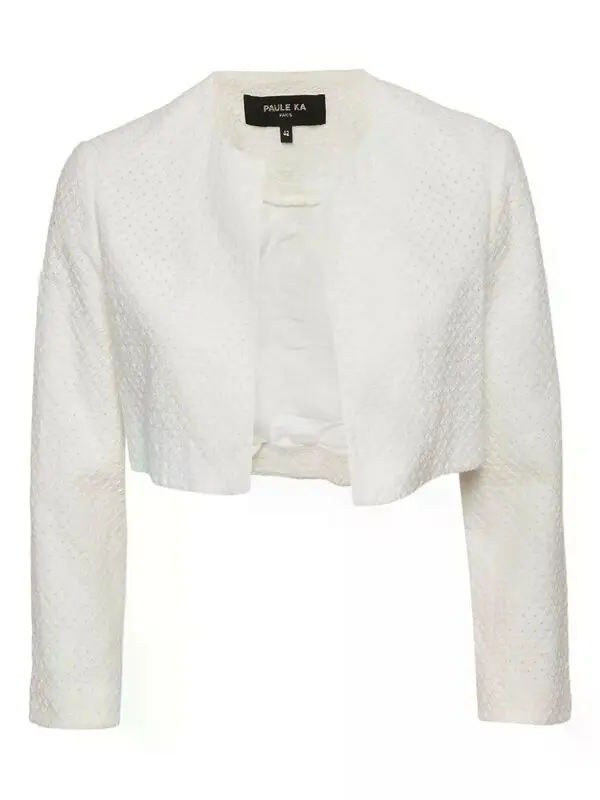 Paule Ka Cotton Broderie Anglaise Crop Jacket