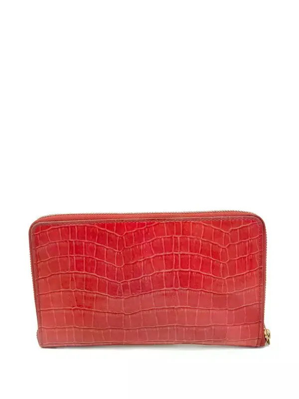 Marc Jacobs Croc-embossed Zip Clutch