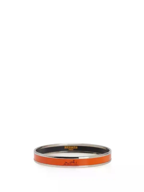 Hermès 2010-2025 Narrow Caleche Enamel Bangle 62 Costume Bracelet - Orange