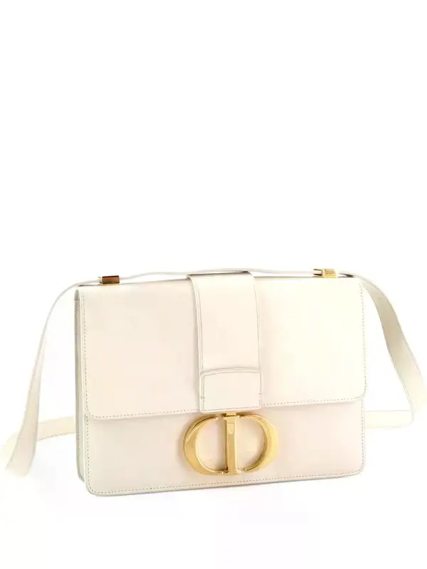Dior 30 Montaigne Flap Bag Leather Shoulder Bag - White