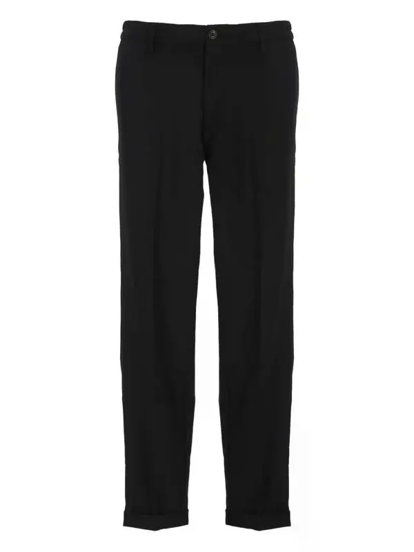 RE-HASH Cuffed Straight-leg Trousers - Black