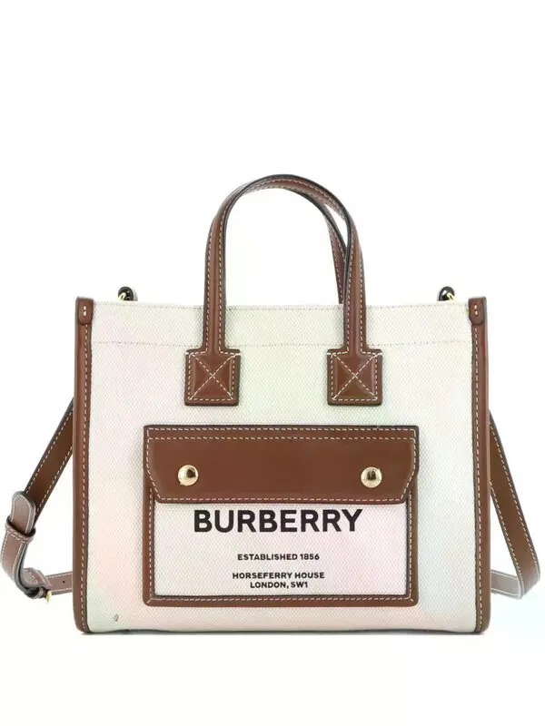 Burberry Freya Shopping Tote With Mini Shoulder Bag - Neutrals