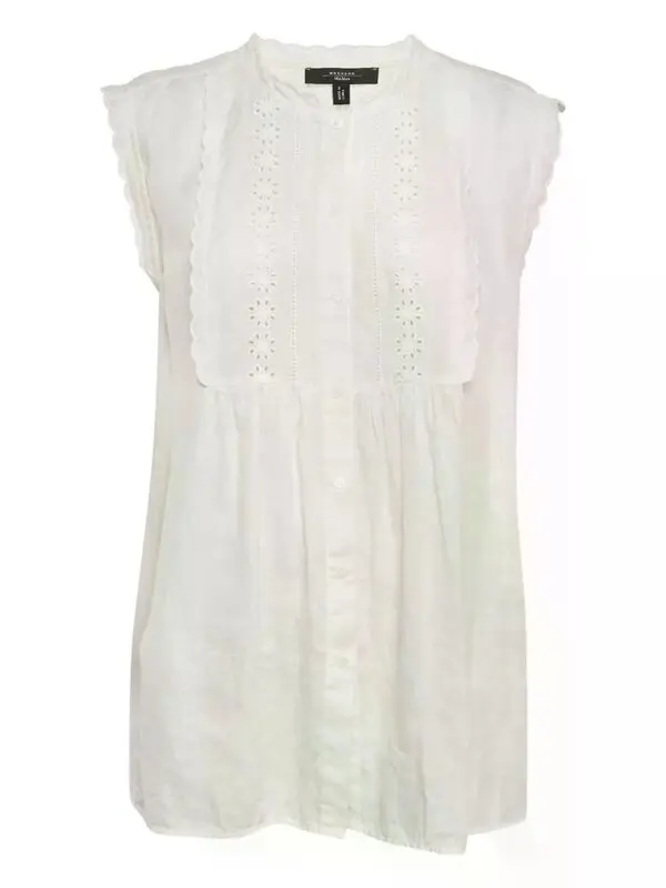 Max Mara Embroidered Eyelet Blouse