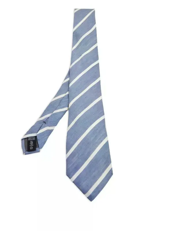 Emporio Armani Striped Neck Tie - Blue
