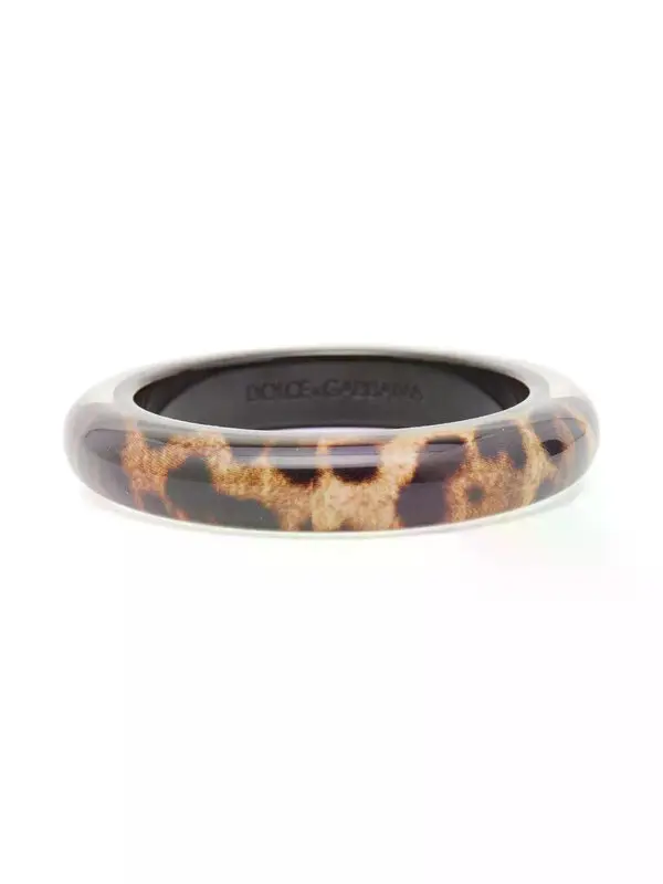 Dolce & Gabbana Leopard-print Bangle Bracelet - Brown