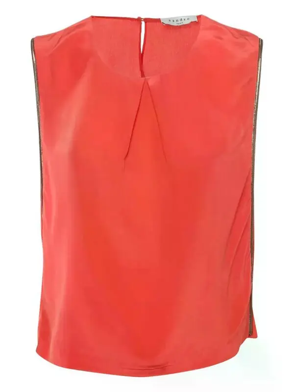 Sandro Metallic-trim Silk Top
