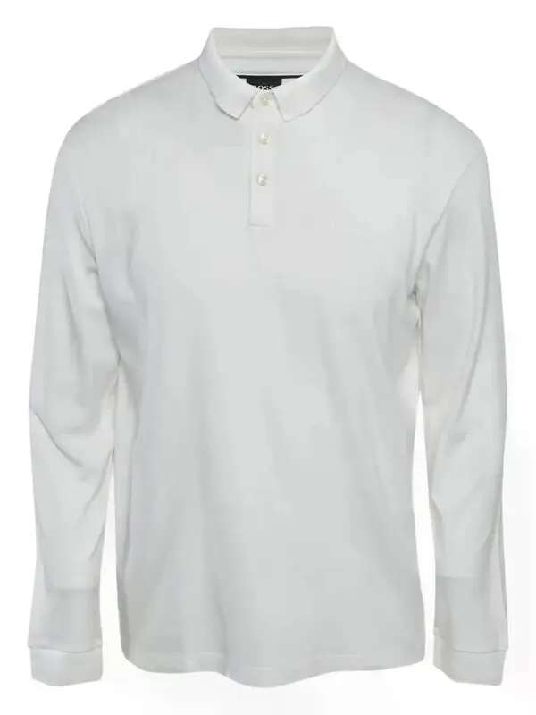 BOSS Long-sleeve Polo Shirt - White