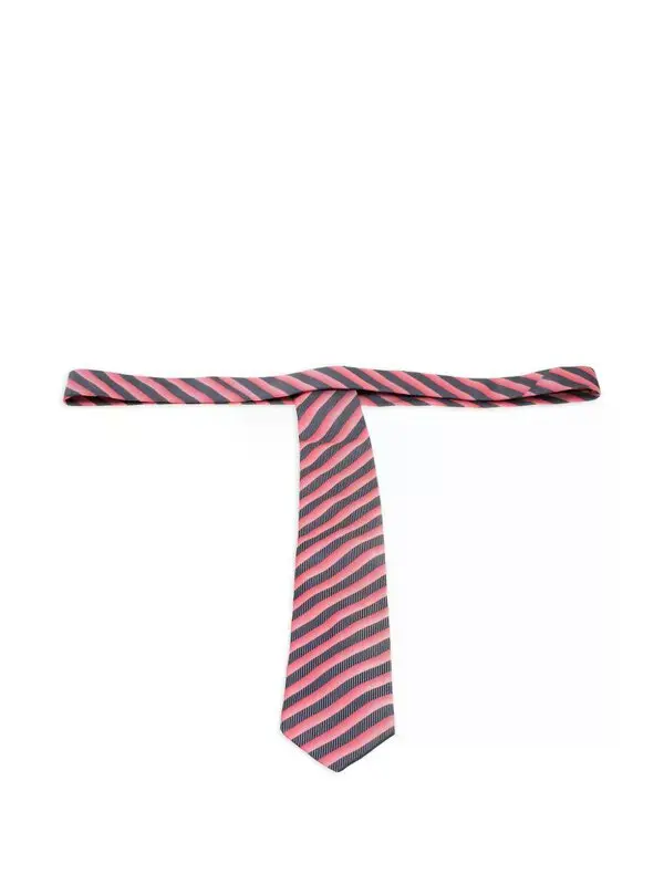 BOSS Diagonal Striped Necktie - Red