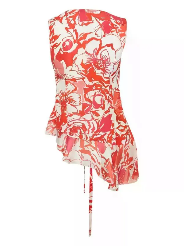 Roberto Cavalli Floral-print Asymmetric Top