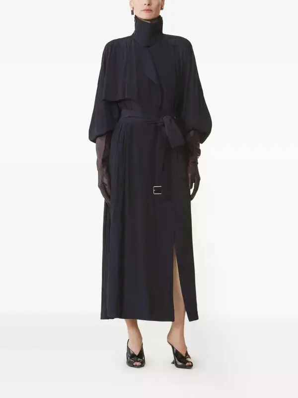 LANVIN Pleated Belted Trench Coat - Black