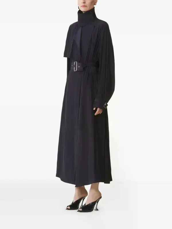 LANVIN Pleated Belted Trench Coat - Black