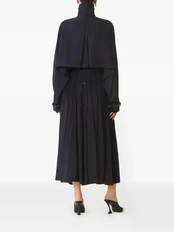 LANVIN Pleated Belted Trench Coat - Black