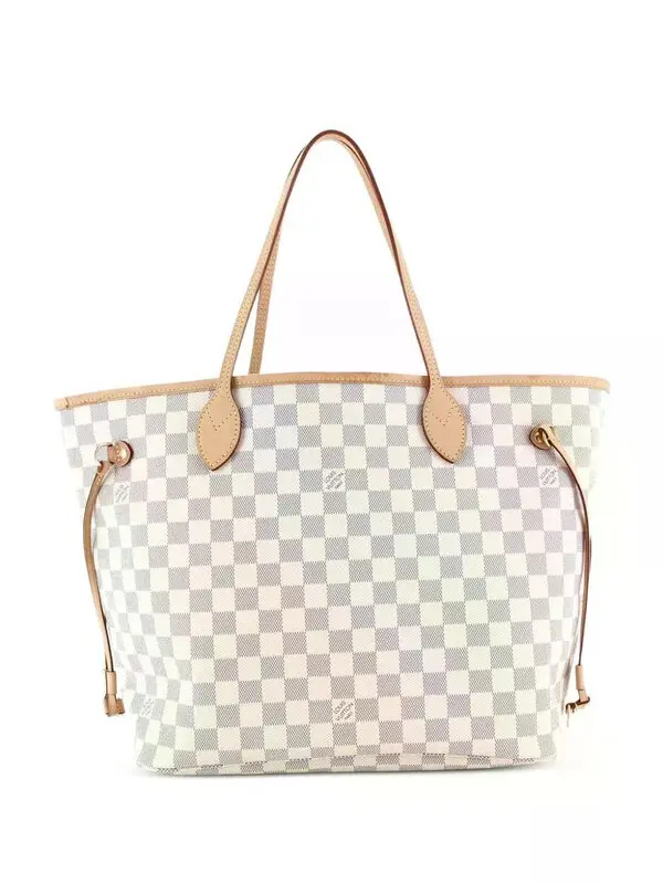 LOUIS VUITTON Neverfull Nm Damier Mm Tote Bag - White