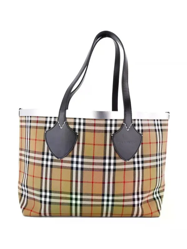 Burberry Reversible Vintage Check Large Tote Bag - Brown