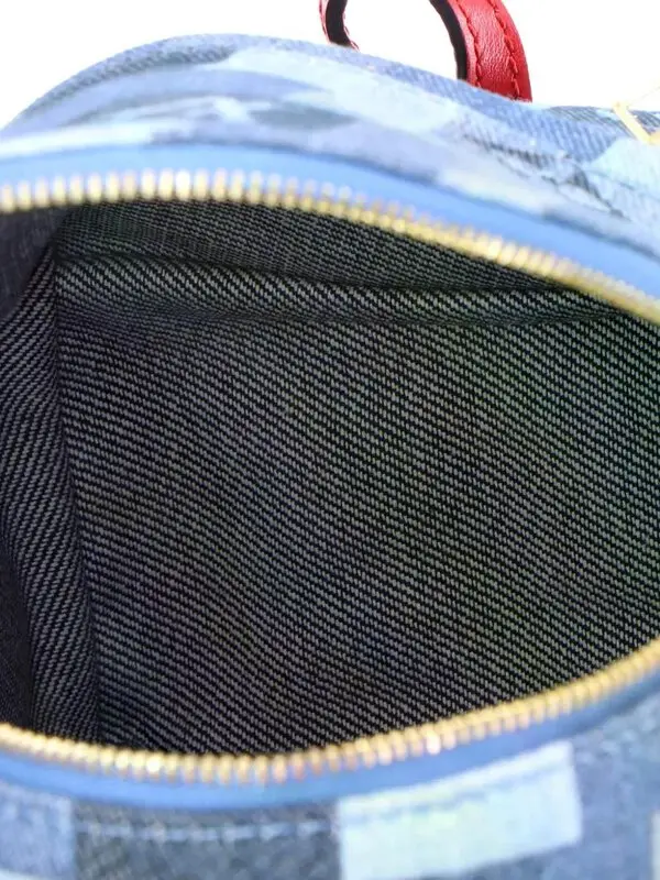 LOUIS VUITTON Palm Springs Damier And Monogram Patchwork Denim Mini Backpack - Blue