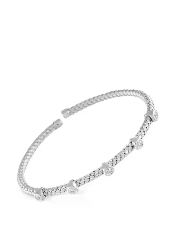 LB EXCLUSIVE 14k White Gold Diamond Bangle Bracelet - Silver