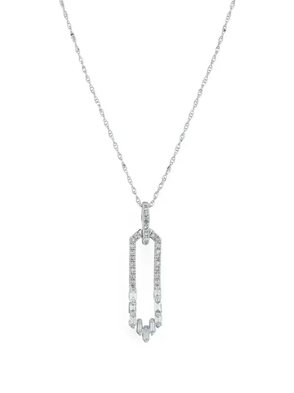 LB EXCLUSIVE 14k White Gold Diamond Pendant Necklace