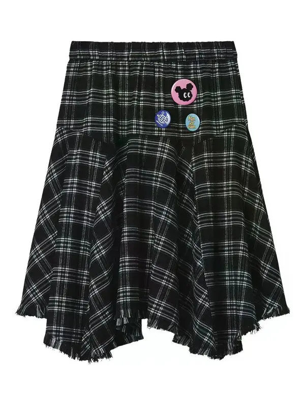 MINI CREAM Plaid Mini Skirt