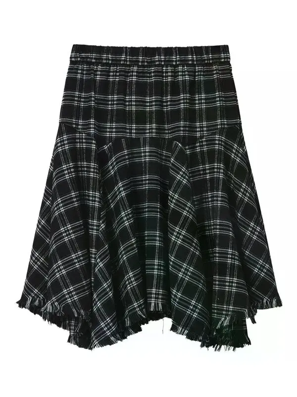 MINI CREAM Plaid Mini Skirt
