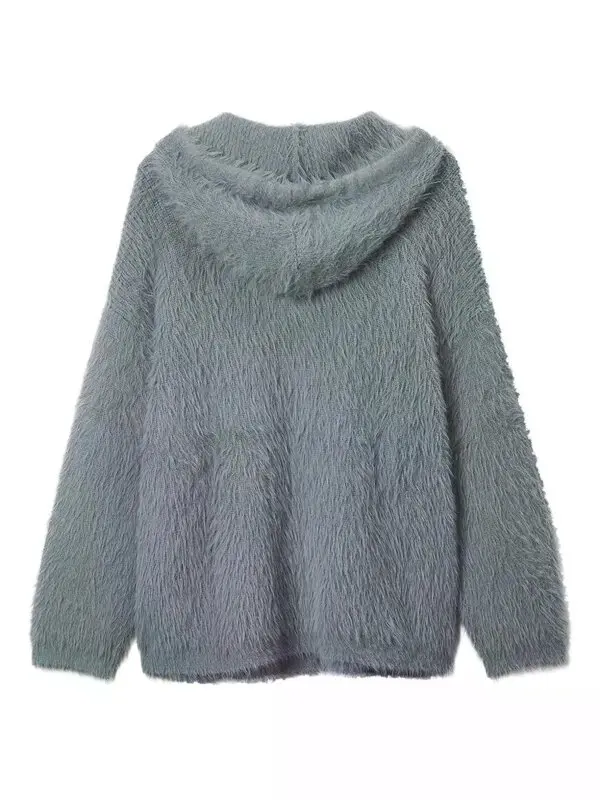 B+AB Hooded Pom-pom Cardigan - Grey