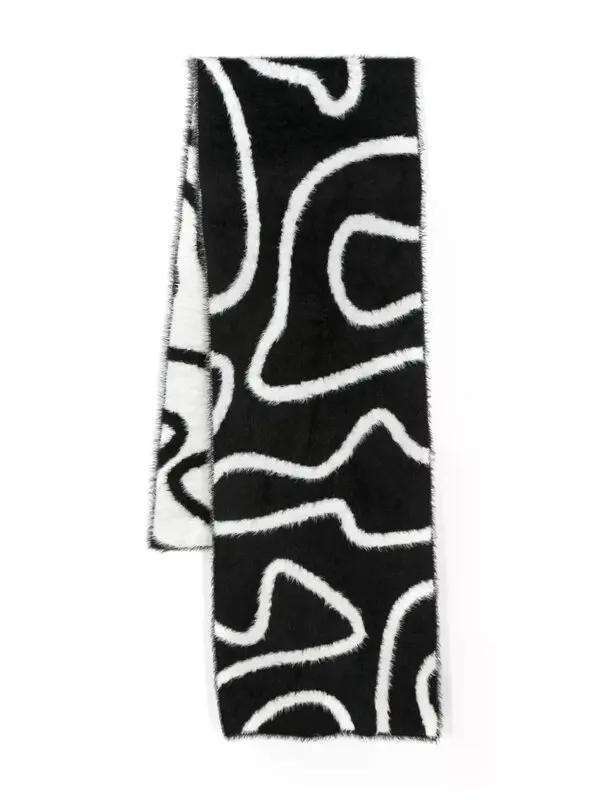 AZ FACTORY Two-tone Jacquard Scarf - Black