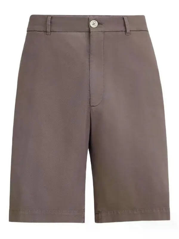 Brunello Cucinelli Garment-dyed Cotton Shorts - Brown
