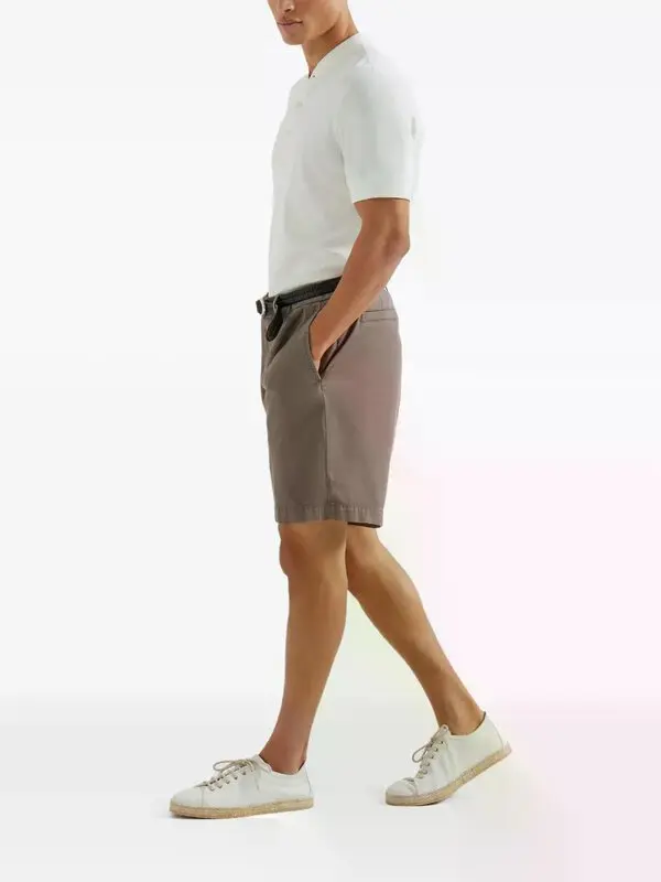 Brunello Cucinelli Garment-dyed Cotton Shorts - Brown