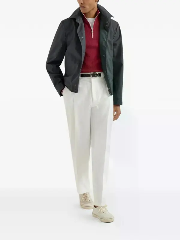 Brunello Cucinelli Rib Half Zip Jumper - Red