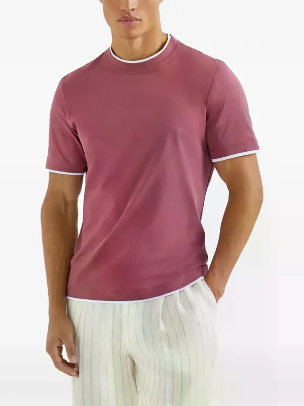 Brunello Cucinelli Faux-layering Crew-neck T-shirt - Red