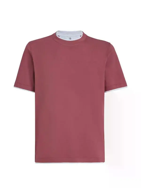 Brunello Cucinelli Cotton Jersey Crew-neck T-shirt With Faux-layering