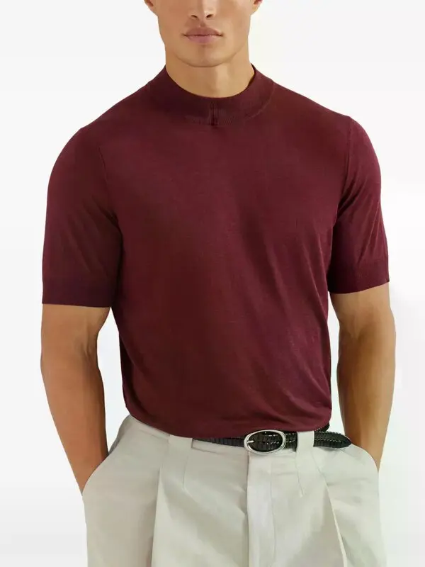 Brunello Cucinelli Mock-neck Knit T-shirt