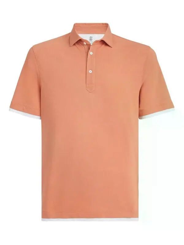 Brunello Cucinelli Button-fastening Short-sleeve Polo Shirt - Orange