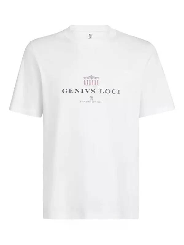 Brunello Cucinelli Graphic-print Crew-neck T-shirt - White