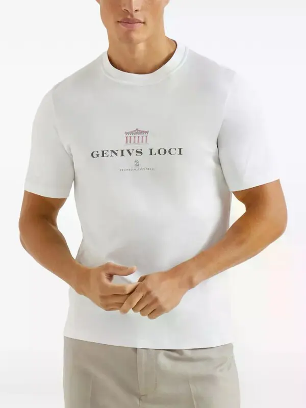 Brunello Cucinelli Graphic-print Crew-neck T-shirt - White