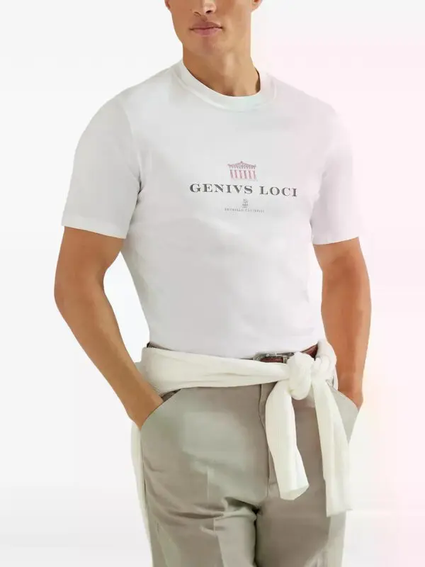 Brunello Cucinelli Graphic-print Crew-neck T-shirt - White