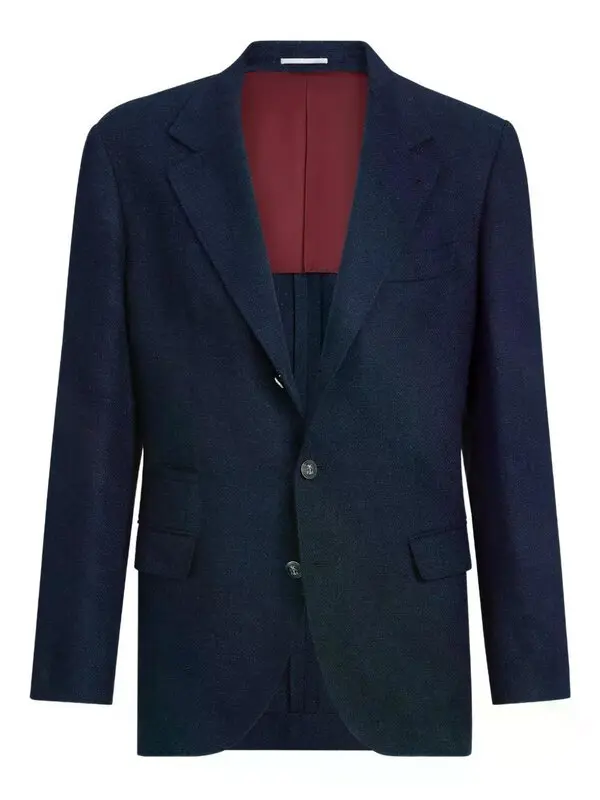 Brunello Cucinelli Notched-lapels Blazer - Blue