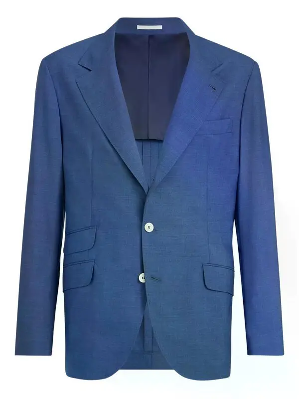 Brunello Cucinelli Notched-lapels Blazer - Blue