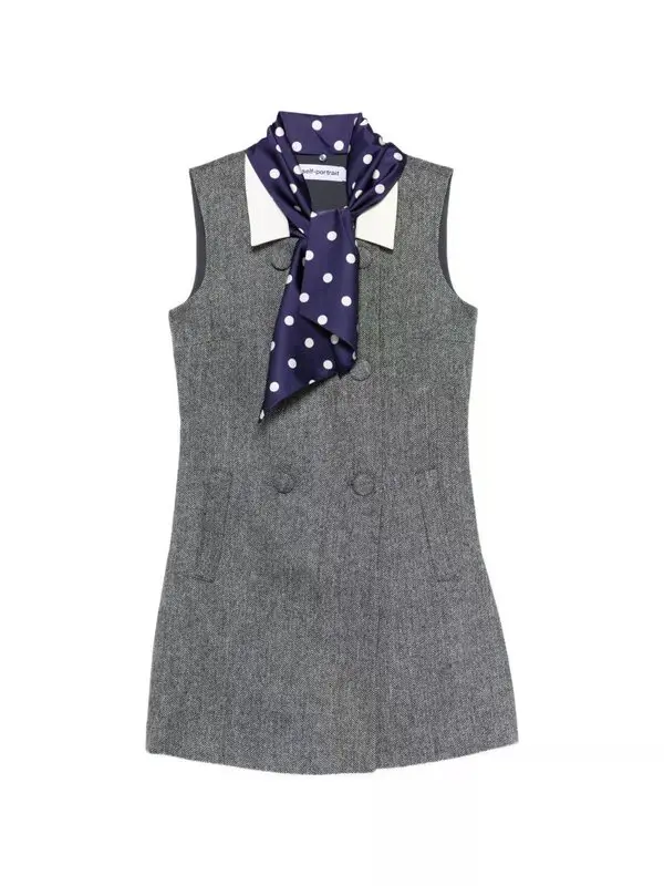 SELF-PORTRAIT Herringbone Mini Dress