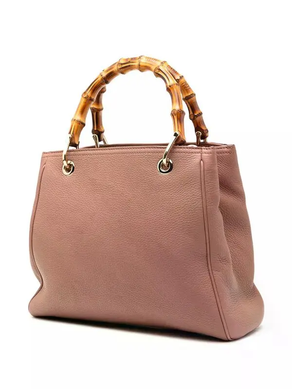 Gucci 2000-2015 Small Calfskin Bamboo Shopper Satchel - Pink
