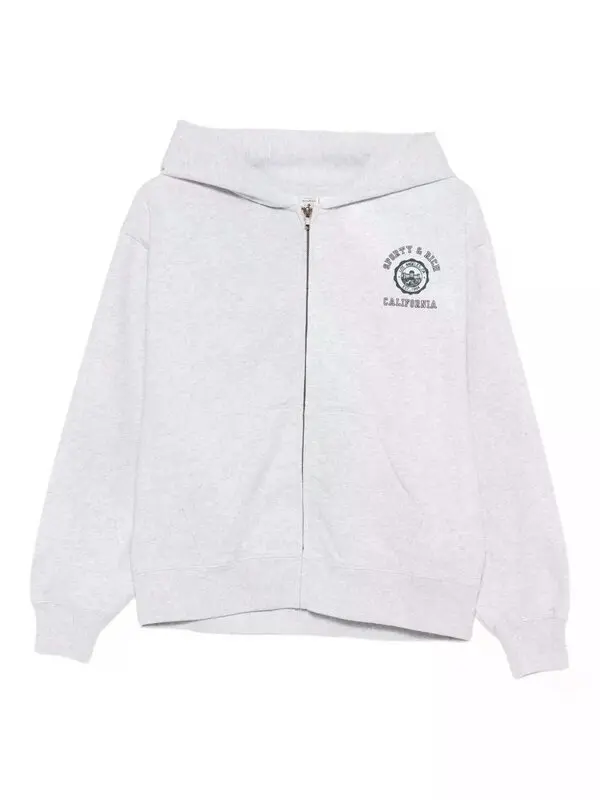 SPORTY & RICH California Emblem Zip-up Hoodie - Grey